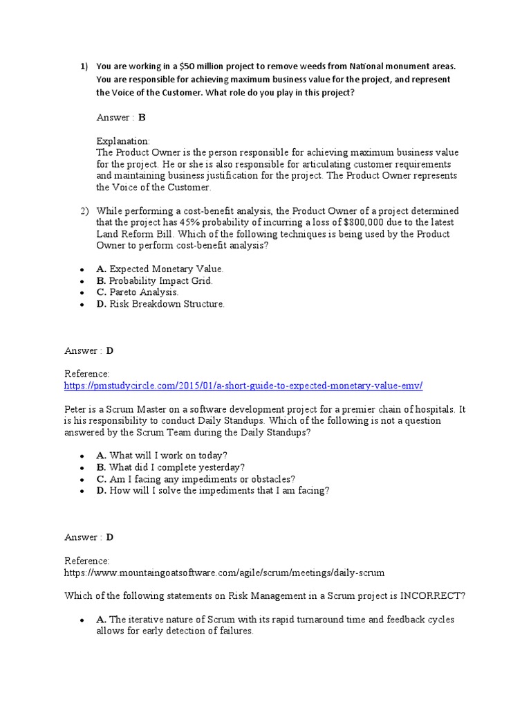 PSM1 Exam Questions and Answers Guide | PDF | Scrum (Software ...