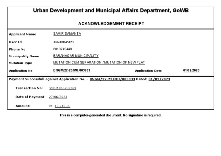 Acknowledgement Report | PDF