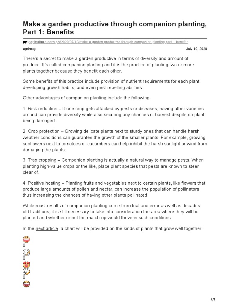 .Ph-Make A Garden Productive Through Companion Planting Part 1 Benefits ...