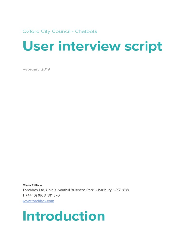 User Interview Script | PDF | Experience | Human Communication