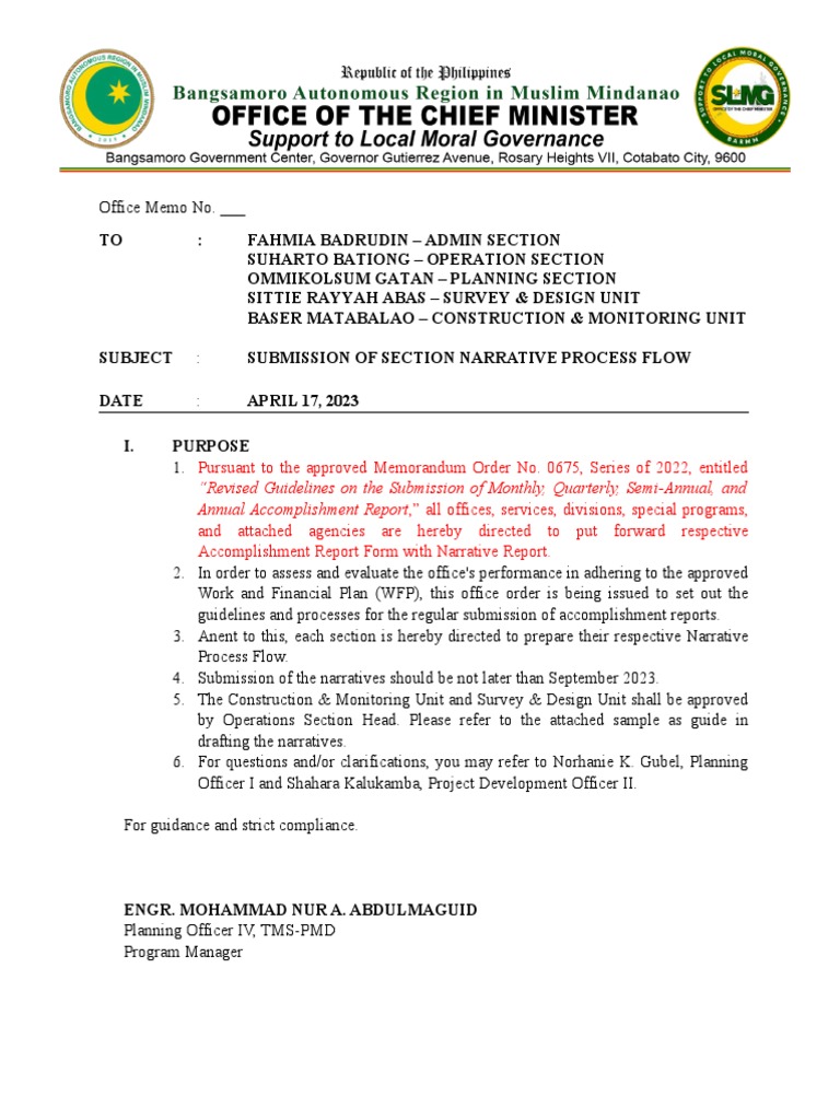 Draft For Office Memo Process Flow | PDF