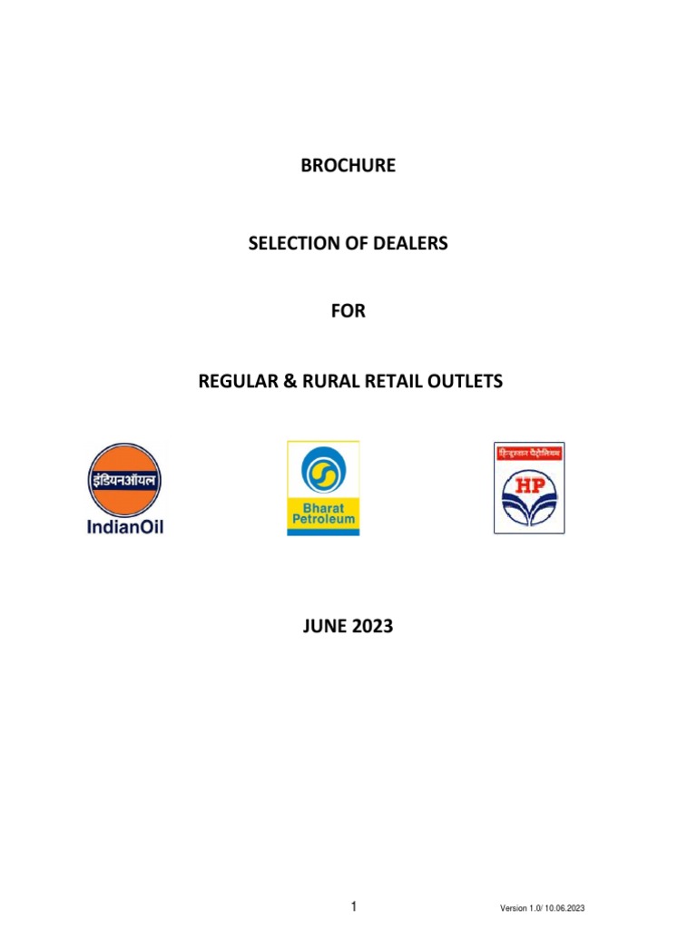 Brochure For Filling Retail Petrol Pump Outlet Application | PDF ...
