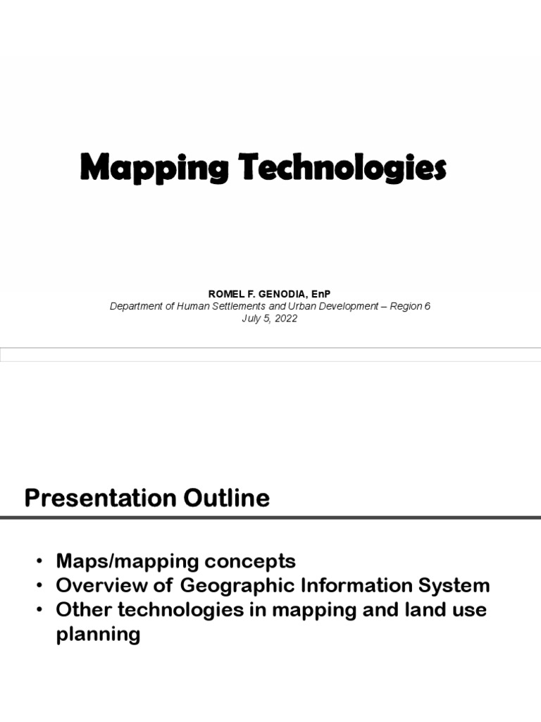 Day 2 Enp Genodia 01 Mapping Technologies | PDF | Geographic Information System | Map