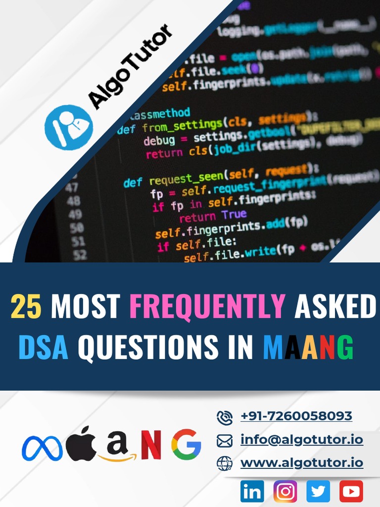 25 Most Frequently Asked DSA Questions in MAANG | PDF | String (Computer Science) | Bracket