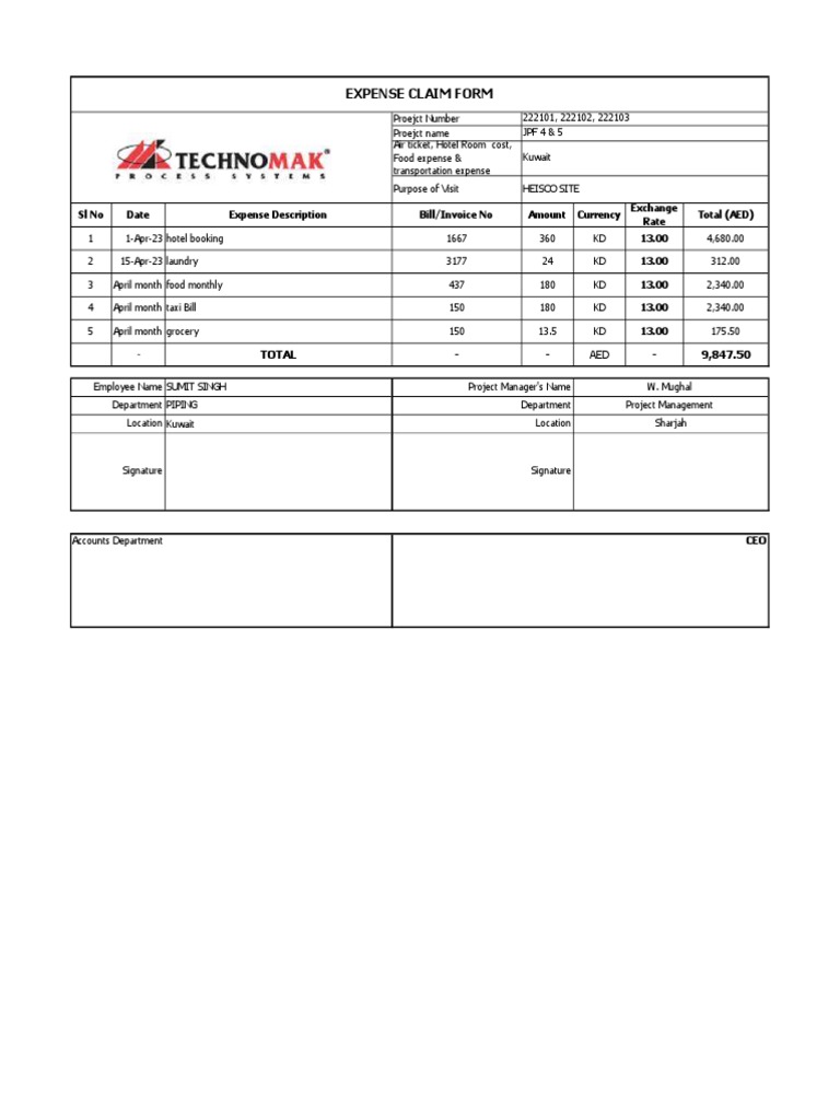 April Month Kuwait Bill | PDF | Economies