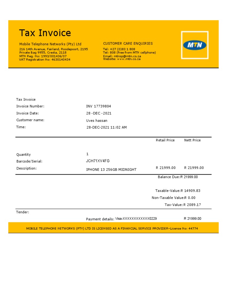 MTN South Africa Iphone XR 64gb | PDF