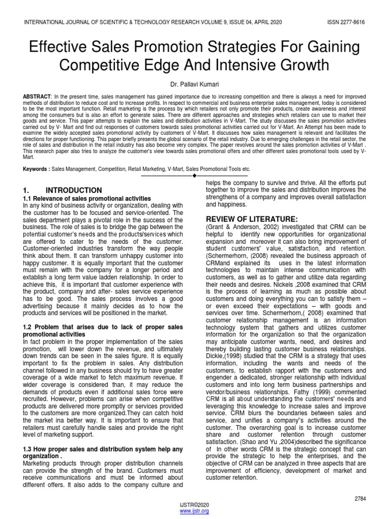 Effective Sales Promotion Strategies For Gaining Competitive Edge and Intensive Growth | PDF ...