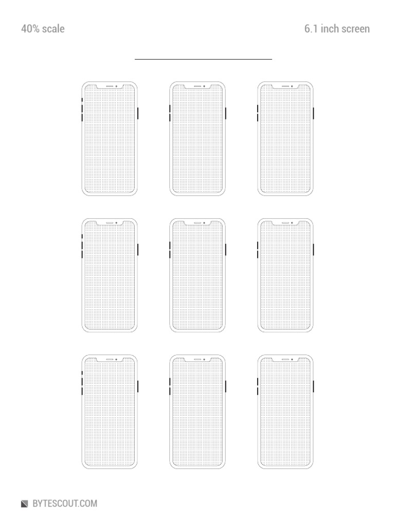 Phone 6.1inch Wireframe 3x3 | PDF