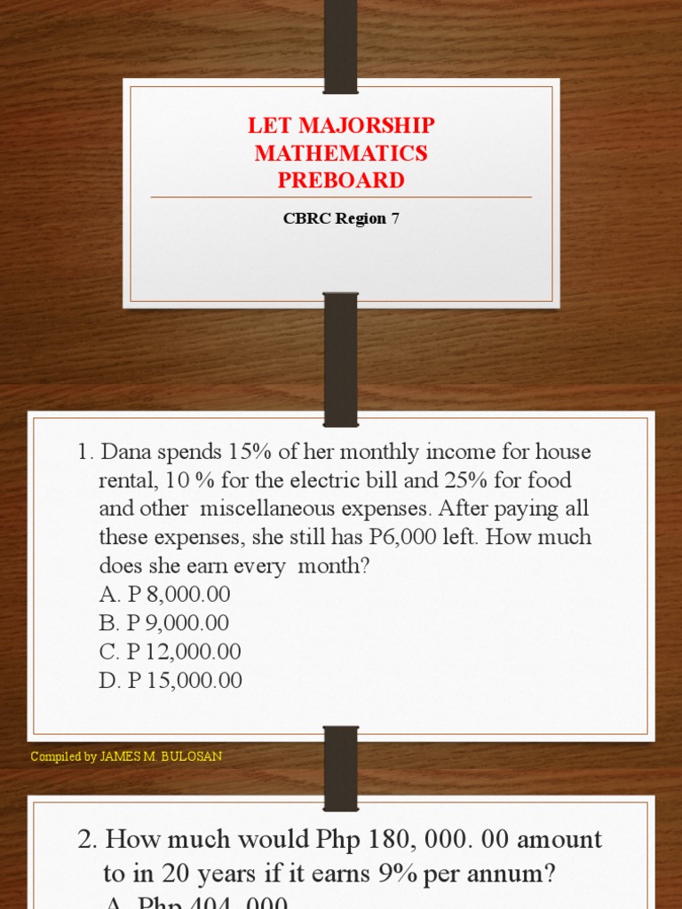 Pre Board CBRC Region 7 200 Items | PDF | Triangle | Mathematics