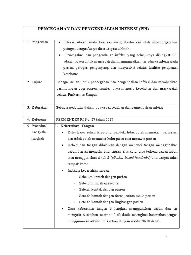 Indikator Ppi Puskesmas Simpati | PDF