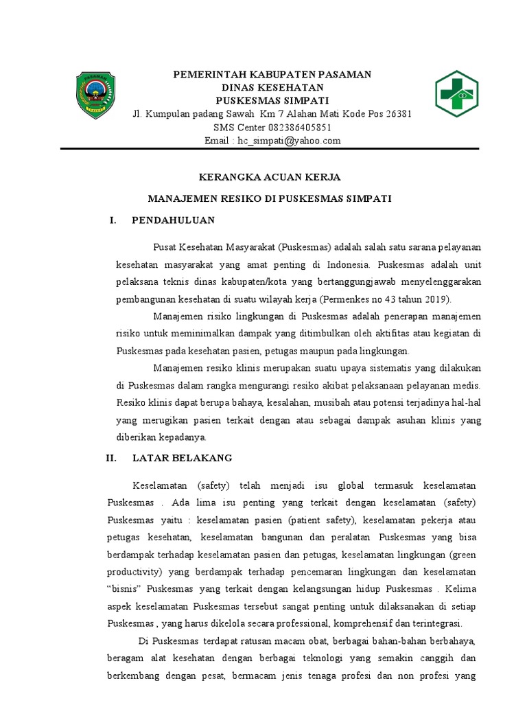 Kak Manajemen Risiko | PDF | Kesehatan Holistik | Sains & Matematika