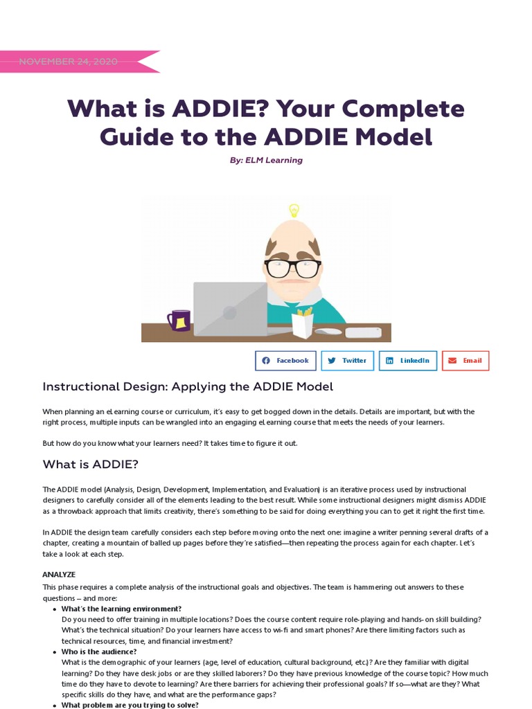 What Is ADDIE - Your Complete Guide To The ADDIE Model - ELM Learning ...