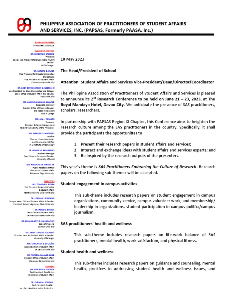 ResCon Invitation and Program June 2023 | PDF | Student Affairs