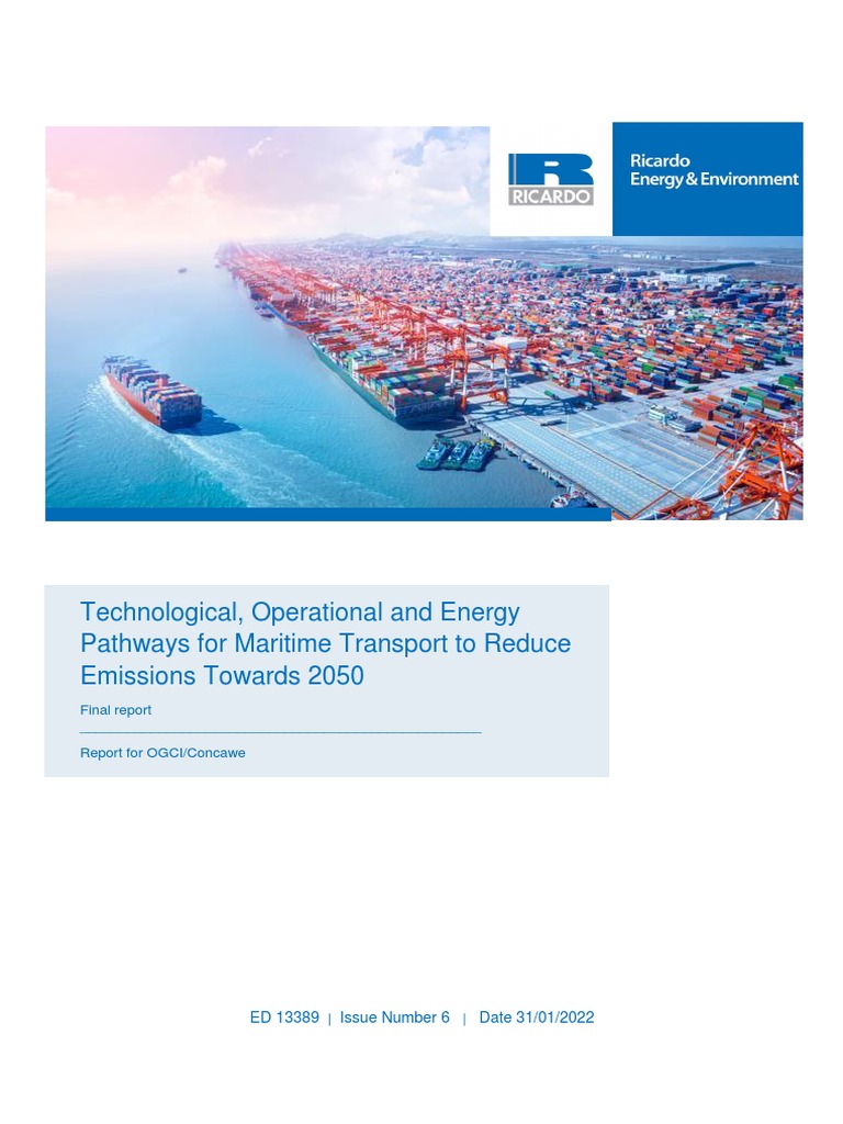 Technological Operational and Energy Pathways For Maritime Transport To ...