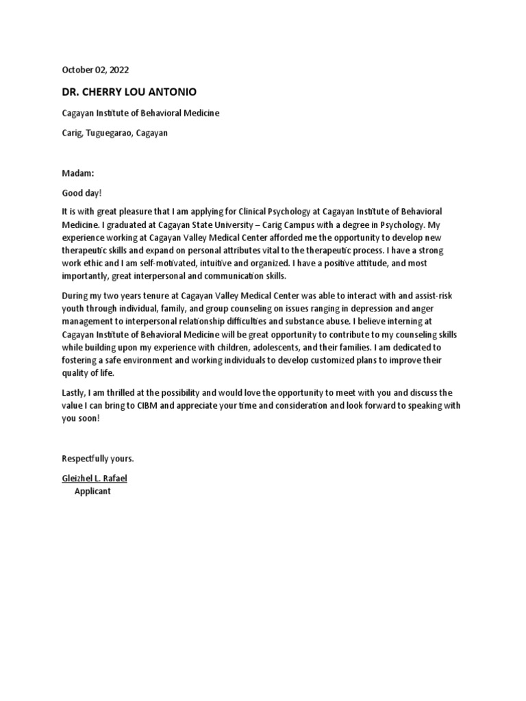 Application Letter - ETECH | PDF