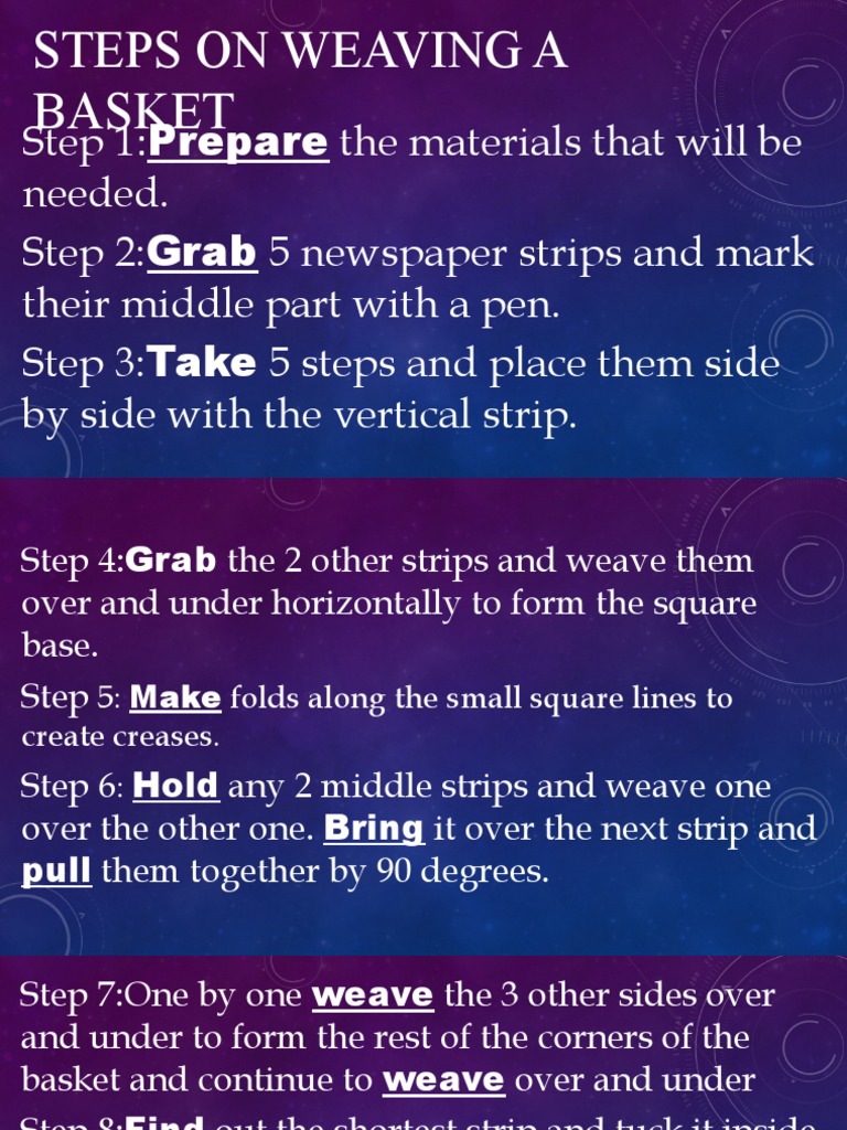 Steps On Weaving A Basket | PDF