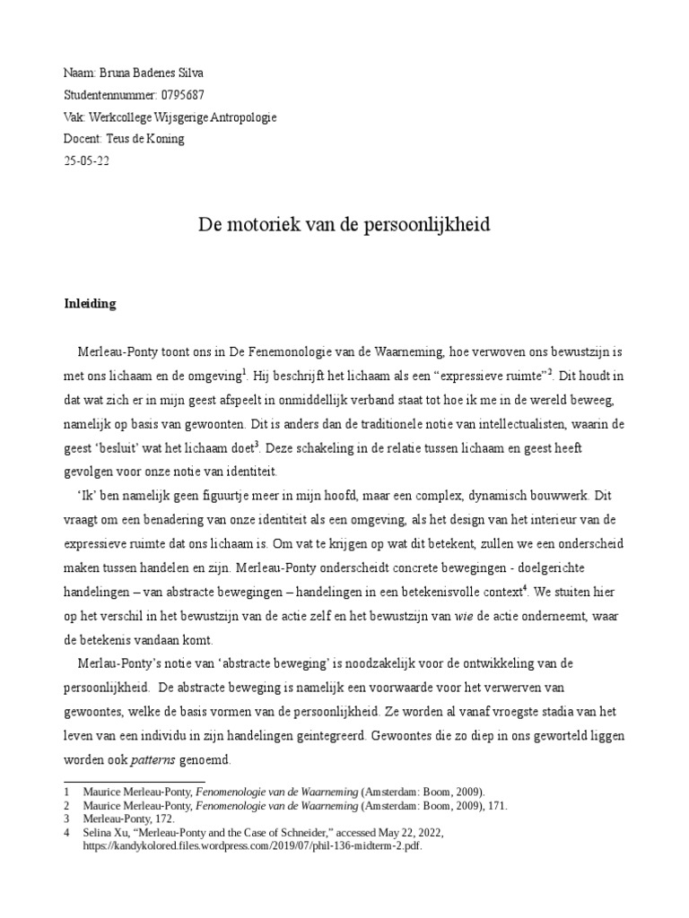 De Motoriek Van de Persoonlijkheid | PDF