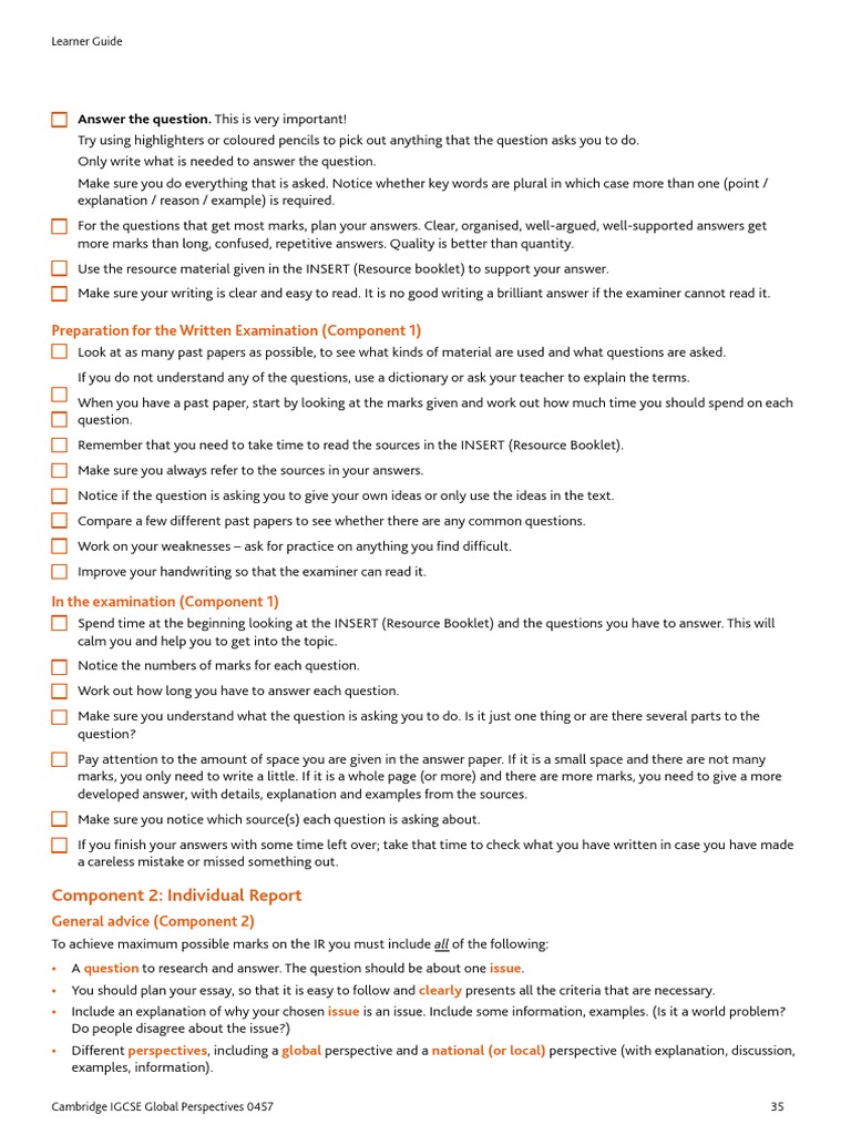 IGCSE Global Perspectives Learner Guide | PDF | Plagiarism | Thought