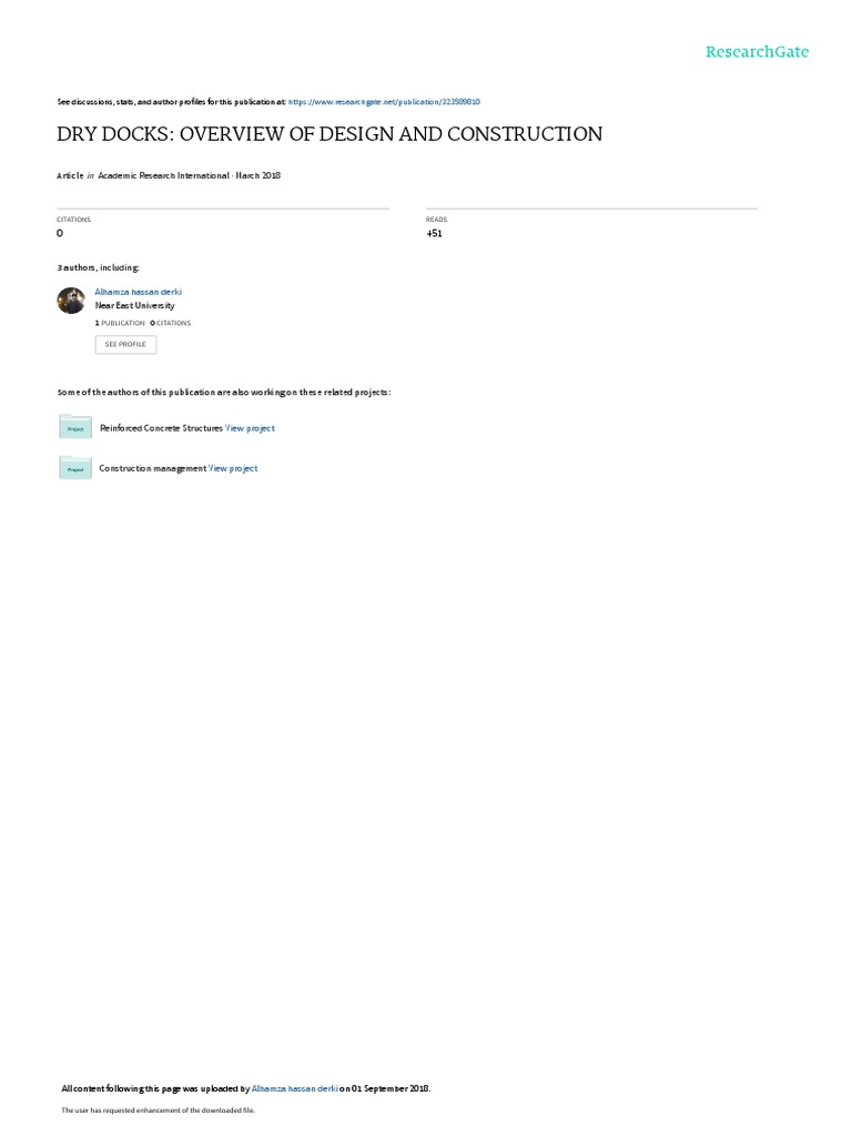 Drydock Design and Construction | PDF | Ships | Civil Engineering