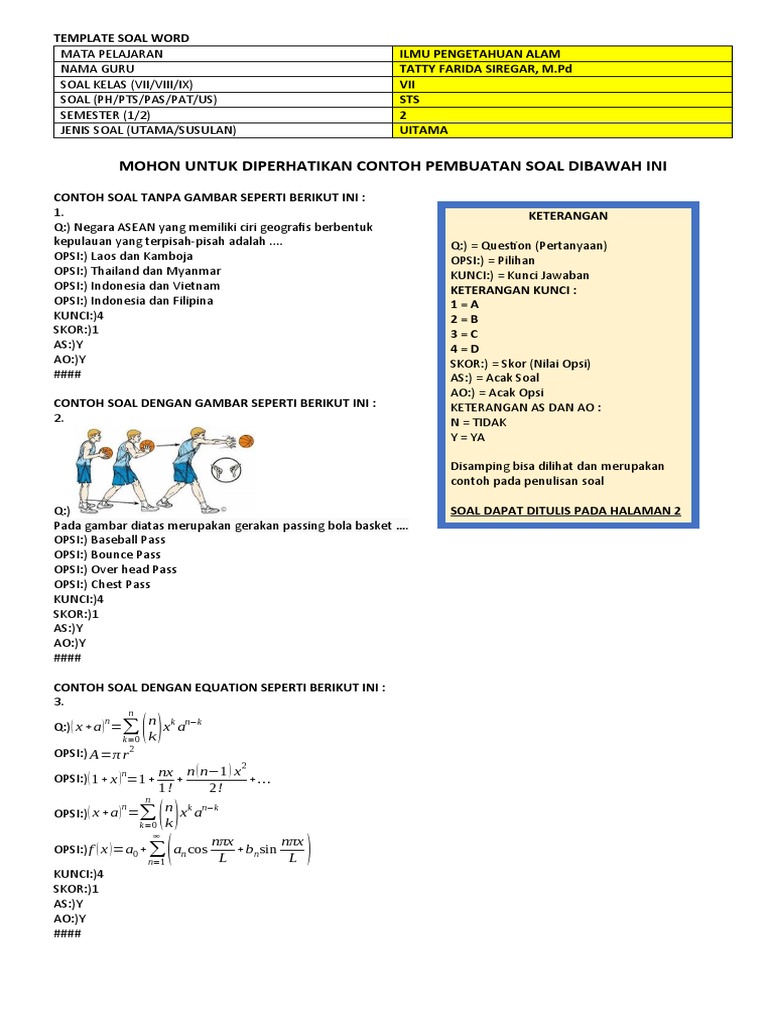 Template Kelas 7 .SAS - IPA.7.TFS.90. Soal. REVISI 2023 - INPUT ...