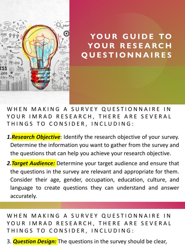 Research10 - Your Guide To Your Research Questionnaires | PDF ...