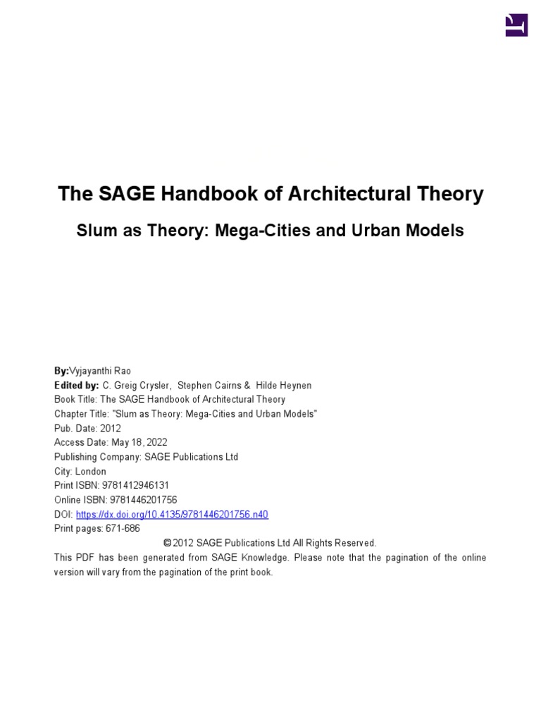 Slum Theory in Mega-Cities | PDF | Slum | Theory