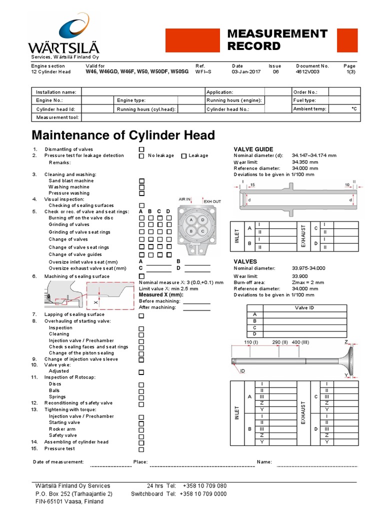 Form2 Maintenance Of Cylinder Head Pdf Valve Cylinder Engine