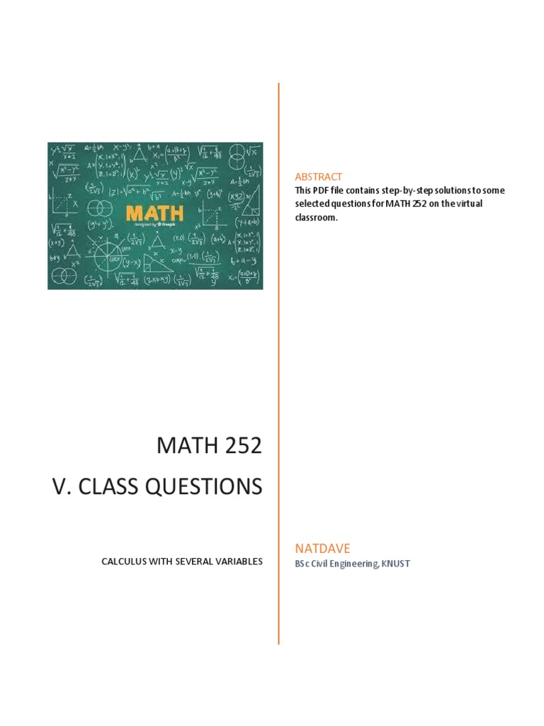 Math 252 Vclass Q&a | PDF | Teaching Methods & Materials