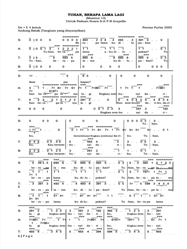 Pdf-Tuhan-Berapa. Teks Lagu | PDF