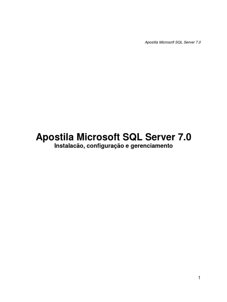 Apostila SQL | PDF | Microsoft SQL Server | Tabela (banco de dados)