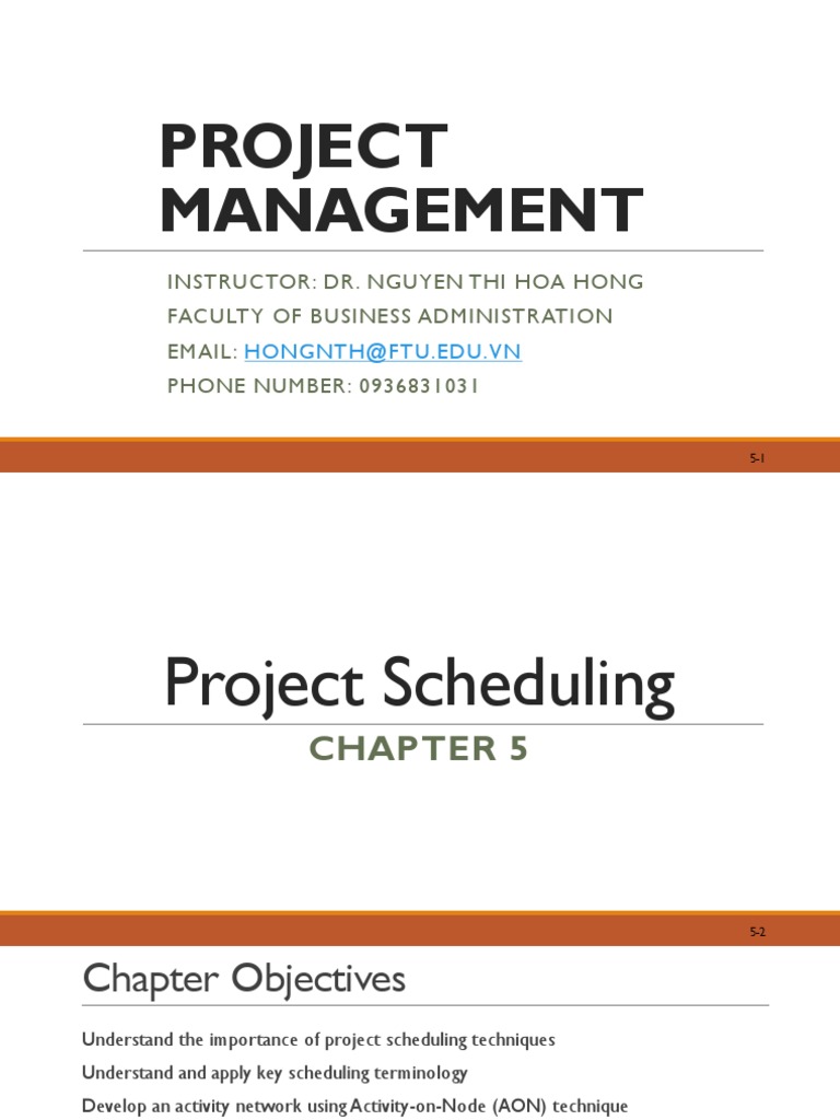 Chapter 5-Project Scheduling 2.2023 | PDF