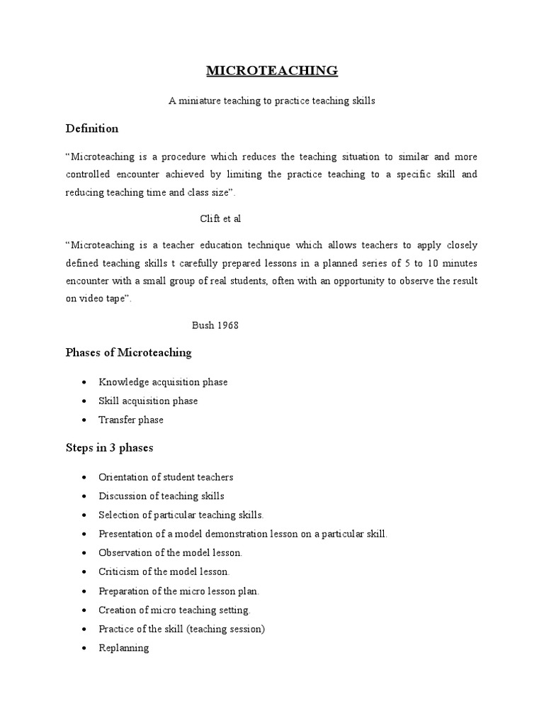 MICROTEACHING | PDF