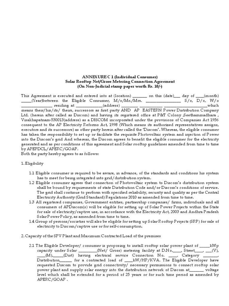 Solar_Net_Metering_Agreement | PDF | Electrical Grid | Photovoltaic System