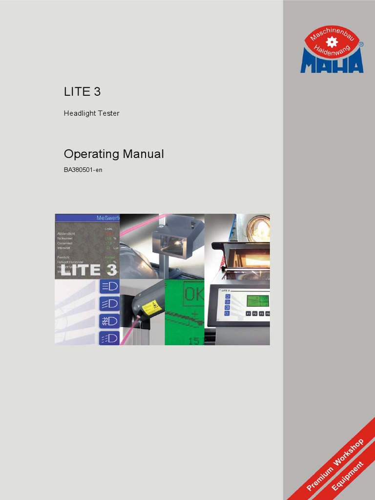 Operational Manual - LITE 3 | PDF | Headlamp | Mirror