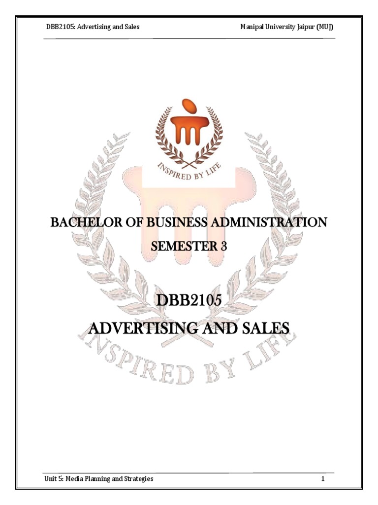 DBB2105 Unit-05 | PDF | Advertising | Target Audience DBB2105 Unit-05 | PDF | Advertising | Target Audience