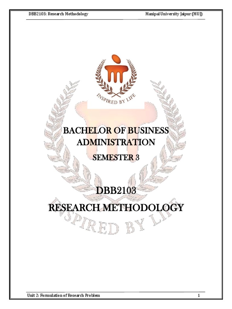 DBB2103 Unit-02 | PDF | Hypothesis | Methodology