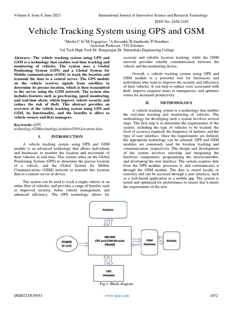 Vehicle Tracking System Using GPS and GSM | Download Free PDF | Global Positioning System | Arduino