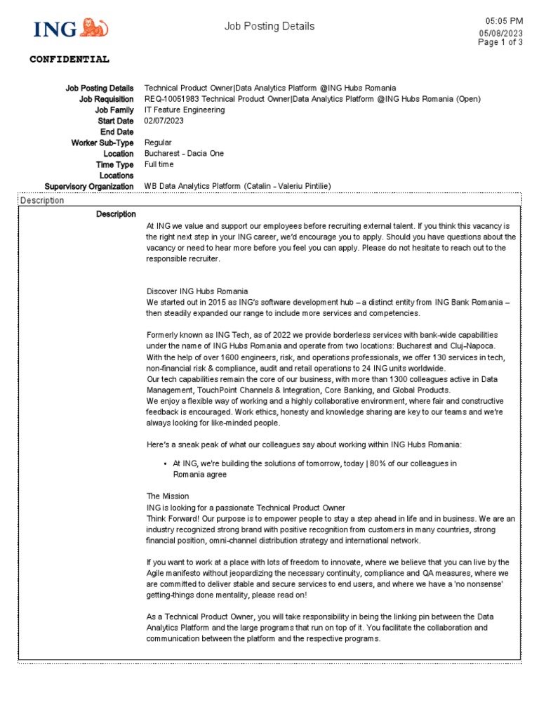 Job Posting Details | PDF | Scrum (Software Development) | Analytics