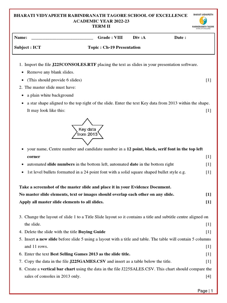Grade 8 - ICT - Presentation - Practical worksheet | PDF | Page Layout | Software