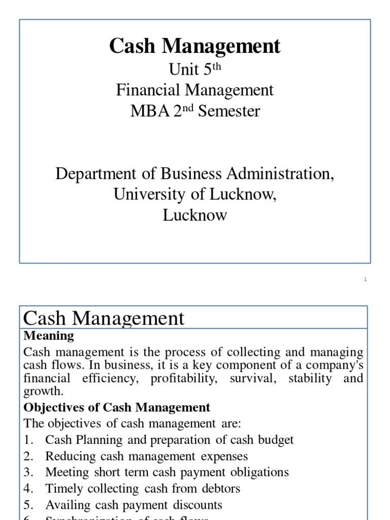 FM5.3 Cash Management | PDF | Mathematical Optimization | Cash