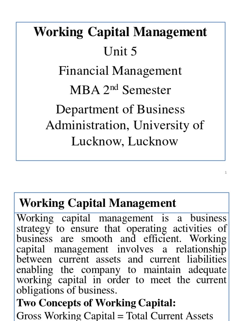 Working Capital Management Strategies | PDF | Working Capital ...