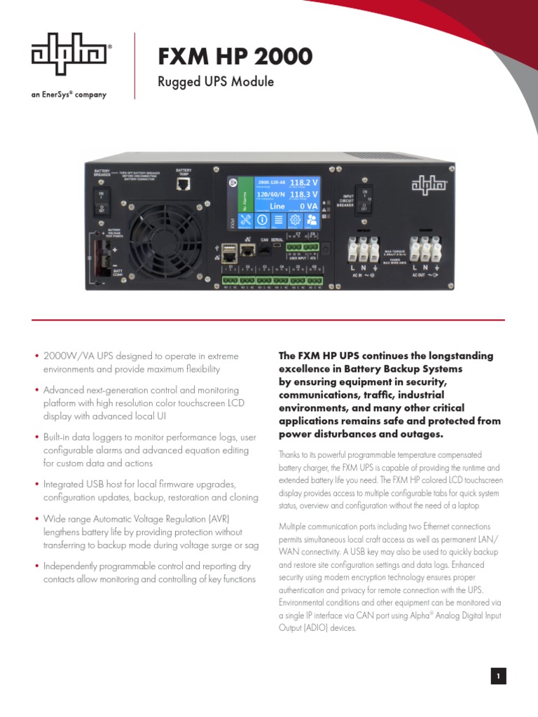 UPS_Alpha_FXMHP2000_datasheet_eng | PDF | Usb | Power Inverter
