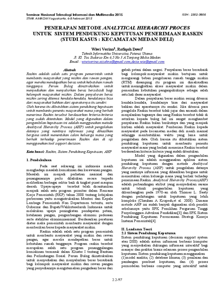 Contoh Jurnal AHP Beras Raskin | PDF | Komputer