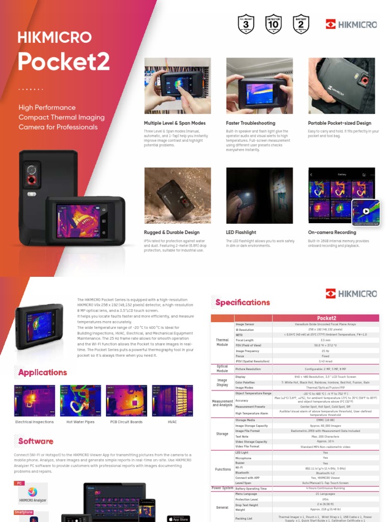 HIKMICRO - Pocket2 - Two Page Flyer | PDF | Thermography | Image Resolution