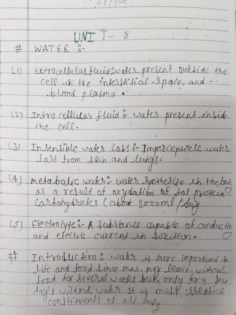 Unit-8 Water and Electrolyte Nutrition | PDF