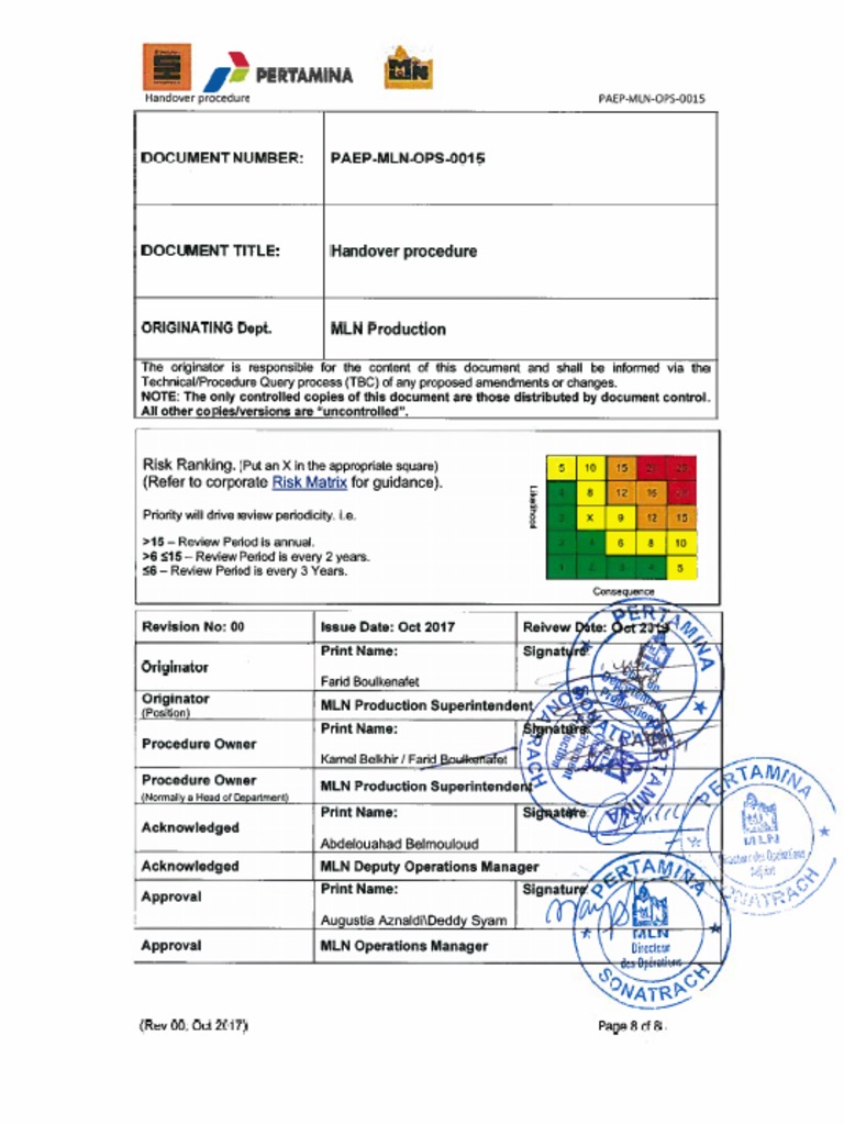 PAEP MLN OPS 0015 Handover Procedure | PDF | Communication | Information