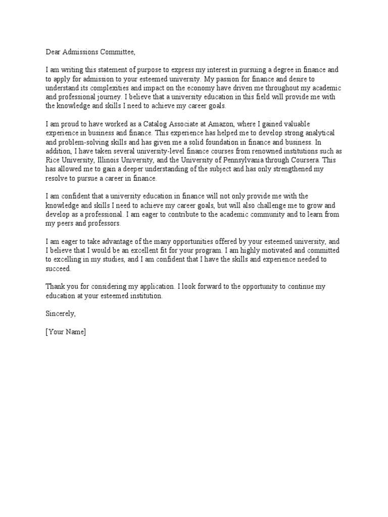 Dear Admissions Committee Chat GPT - 3 | PDF