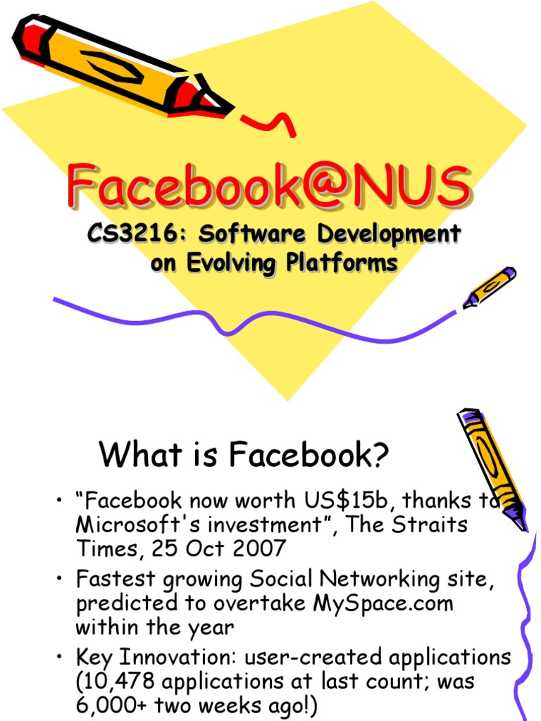 Facebook@NUS: CS3216: Software Development On Evolving Platforms | PDF | Facebook | Web Application
