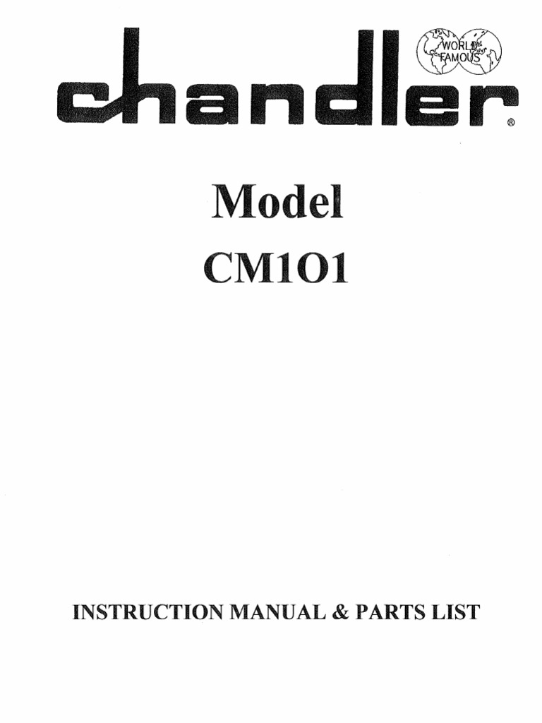 Chandler Cm-101 Instruction Manual | PDF