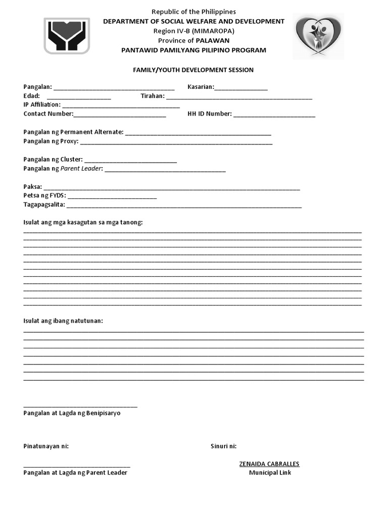 4Ps FYDS FORM | PDF